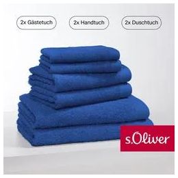 Handtuch Set s.Oliver "s. Oliver, besonders weich und saugfähig" Handtücher (Packung) Gr. 6 St., blau 2 Gästetücher 30x50, Handtücher 50x100, Duschtücher 70x140