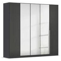 Drehtürenschrank Rauch "Kleiderschrank Schrank Garderobe AGORDO mit Dekor- oder Hochglanzfront" Schränke Gr. B/H/T: 226 cm x 210 cm x 54 cm, 5 St., grau (graumetallic, effektgrau hochglanz) durchdachte Innenausstattung, in 6 Breiten und 2 Höhen MADE IN GERMANY