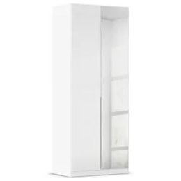 Drehtürenschrank Rauch "Kleiderschrank Schrank Garderobe AGORDO mit Dekor- oder Hochglanzfront" Schränke Gr. B/H/T: 91cm x 229cm x 54cm, 2 St., weiß (alpinweiß/hochglanz weiß) durchdachte Innenausstattung, in 6 Breiten und 2 Höhen MADE IN GERMANY