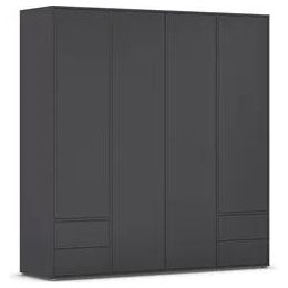 Drehtürenschrank Rauch "Kleiderschrank Schrank Garderobe Wäscheschrank NABILA viel Stauraum" Schränke Gr. B/H/T: 187 cm x 194 cm x 53 cm, 4 St., grau (graumetallic) mit 2 Schubladen und Push-to-Open Funktion TOPSELLER MADE IN GERMANY