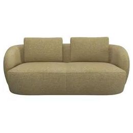 2,5-Sitzer FLEXLUX "Torino, rund, Couch, Loveseat" Sofas Gr. B/H/T: 186cm x 85cm x 102cm, Boucle, gelb (mustard yellow) Modernes, organisches Sofa-Design, Kaltschaum, Wellenunterfederung