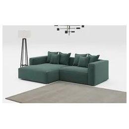 Ecksofa Inosign "L-Form" Sofas Gr. B/H: 284cm x 72cm, Struktur fein, Recamiere links, grün (racing green)