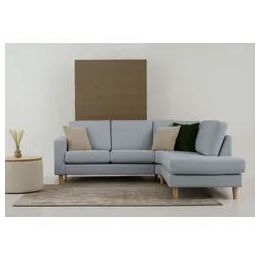 Ecksofa Andas "Tvinno" Sofas Gr. B/H/T: 230cm x 87cm x 218cm, Webstoff fein, Ottomane rechts, grau (gray) im skandinavischen Stil, L-Form, mit Massivholzfüßen, Breite 230 cm