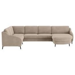 Sit & More Wohnlandschaft SIT & MORE "Soul U-Form" Sofas Gr. B/H/T: 372cm x 90cm x 227cm, Struktur, langer Schenkel links, ohne Funktion, beige wahlweise mit Bettfunktion und Schubkasten