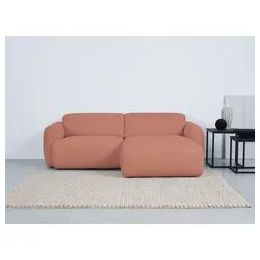 Ecksofa Andas "Myrland" Sofas Gr. B/H/T: 232cm x 72cm x 166cm, Chenille, Recamiere rechts, rot (ginger) Breite 232 cm, Chenille, Easy Clean Stoff, mit Kaltschaum