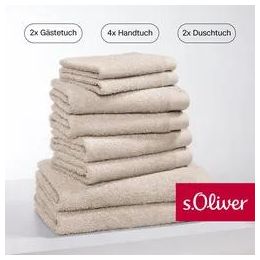 Handtuch Set s.Oliver "s. Oliver, besonders weich und saugfähig" Handtücher (Packung) Gr. 8 St., beige (natur) 2 Gästetücher 30x50, 4 Handtücher 50x100, Duschtücher 70x140