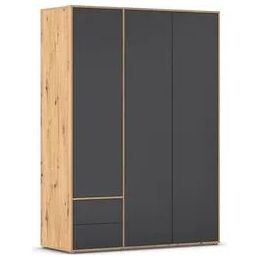 Drehtürenschrank Rauch "Kleiderschrank Schrank Garderobe Wäscheschrank NABILA viel Stauraum" Schränke Gr. B/H/T: 140 cm x 194 cm x 53 cm, 3 St., grau (eiche artisan, graumetallic) mit 2 Schubladen und Push-to-Open Funktion TOPSELLER MADE IN GERMANY