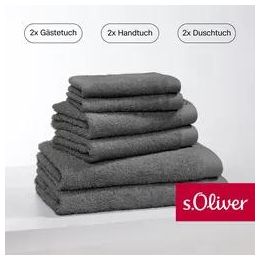 Handtuch Set s.Oliver "s. Oliver, besonders weich und saugfähig" Handtücher (Packung) Gr. 6 St., grau 2 Gästetücher 30x50, Handtücher 50x100, Duschtücher 70x140