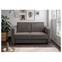 Schlafsofa Inosign "Mia" Sofas Gr. B/H/T: 159cm x 88cm x 87cm, Velours, grau (grau-braun)