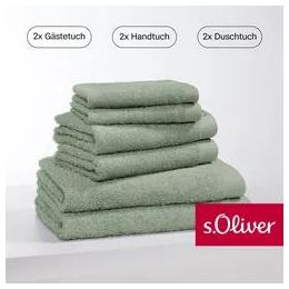 Handtuch Set s.Oliver "s. Oliver, besonders weich und saugfähig" Handtücher (Packung) Gr. 6 St., grün (hellgrün) 2 Gästetücher 30x50, Handtücher 50x100, Duschtücher 70x140