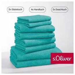 Handtuch Set s.Oliver "s. Oliver, besonders weich und saugfähig" Handtücher (Packung) Gr. 8 St., blau (türkis) 2 Gästetücher 30x50, 4 Handtücher 50x100, Duschtücher 70x140