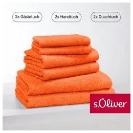 Handtuch Set s.Oliver "s. Oliver, besonders weich und saugfähig" Handtücher (Packung) Gr. 6 St., orange 2 Gästetücher 30x50, Handtücher 50x100, Duschtücher 70x140