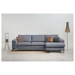 Ecksofa Inosign "Henry" Sofas Gr. B/H/T: 294cm x 84cm x 160cm, Struktur, Recamiere rechts, grau (light grau) mit Metallbeinen, in modernem Design