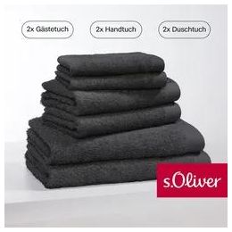 Handtuch Set s.Oliver "s. Oliver, besonders weich und saugfähig" Handtücher (Packung) Gr. 6 St., schwarz 2 Gästetücher 30x50, Handtücher 50x100, Duschtücher 70x140