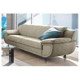 3-Sitzer Trendmanufaktur "Rondo, Breite 207 cm, breite Armlehnen, Füße schwarz" Sofas Gr. B/H/T: 207cm x 85cm x 94cm, Struktur CORBIN, Mit Federkern, beige (sand, beige) Big-Sofa wahlweise mit Federkern, in verschiedenen Bezügen bestellbar