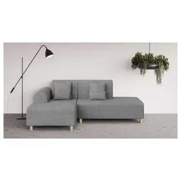 Ecksofa Inosign "Suyala" Sofas Gr. B/H/T: 258cm x 85cm x 168cm, Chenilleoptik, Recamiere links, ohne Hocker, grau (hellgrau) L-Form mit Hocker