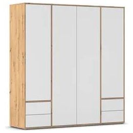 Drehtürenschrank Rauch "Kleiderschrank Schrank Garderobe Wäscheschrank NABILA viel Stauraum" Schränke Gr. B/H/T: 187 cm x 194 cm x 53 cm, 4 St., weiß (eiche artisan, alpinweiß) mit 2 Schubladen und Push-to-Open Funktion TOPSELLER MADE IN GERMANY