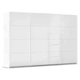 Schwebetürenschrank Rauch "Kleiderschrank Schrank Garderobe AGORDO mit Glasfront" Schränke Gr. B/H/T: 315cm x 210cm x 62cm, 3 St., weiß (alpinweiß/glas kristallweiß) durchdachte Innenausstattung, in 4 Breiten und 2 Höhen MADE IN GERMANY