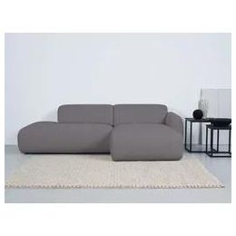 Ecksofa Andas "Myrland" Sofas Gr. B/H/T: 222cm x 72cm x 166cm, Chenille, Recamiere rechts, grau (gray) Breite 222 cm, Chenille, Easy Clean Stoff, mit Kaltschaum