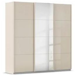 Schwebetürenschrank Rauch "Kleiderschrank Kleiderschränke Schrank Garderobe AGORDO mit Glasfront" Schränke Gr. B/H/T: 203cm x 210cm x 62cm, 3 St., beige (champagner/glas champagner) durchdachte Innenausstattung, in 4 Breiten und 2 Höhen MADE IN GERMANY