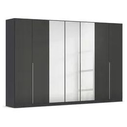 Drehtürenschrank Rauch "Kleiderschrank Schrank Garderobe AGORDO mit Dekor- oder Hochglanzfront" Schränke Gr. B/H/T: 315 cm x 210 cm x 54 cm, 7 St., grau (graumetallic, effektgrau hochglanz) durchdachte Innenausstattung, in 6 Breiten und 2 Höhen MADE IN GERMANY