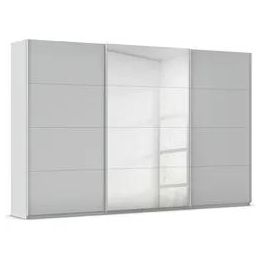 Schwebetürenschrank Rauch "Kleiderschrank Kleiderschränke Schrank Garderobe AGORDO mit Glasfront" Schränke Gr. B/H/T: 360cm x 229cm x 62cm, 3 St., grau (seidengrau/glas seidengrau) durchdachte Innenausstattung, in 4 Breiten und 2 Höhen MADE IN GERMANY