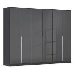 Drehtürenschrank Rauch "Kleiderschrank Kleiderschränke Schrank Garderobe AGORDO mit Glasfront" Schränke Gr. B/H/T: 271cm x 210cm x 54cm, 6 St., grau (graumetallic) durchdachte Innenausstattung, in 6 Breiten und 2 Höhen MADE IN GERMANY