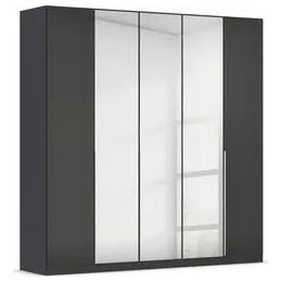 Drehtürenschrank Rauch "Kleiderschrank Schrank Garderobe AGORDO mit Dekor- oder Hochglanzfront" Schränke Gr. B/H/T: 226cm x 229cm x 54cm, 5 St., grau (graumetallic/effektgrau hochglanz) durchdachte Innenausstattung, in 6 Breiten und 2 Höhen MADE IN GERMANY