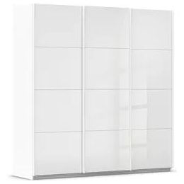 Schwebetürenschrank Rauch "Kleiderschrank Schrank Garderobe AGORDO mit Glasfront" Schränke Gr. B/H/T: 203cm x 210cm x 62cm, 3 St., weiß (alpinweiß/glas kristallweiß) durchdachte Innenausstattung, in 4 Breiten und 2 Höhen MADE IN GERMANY