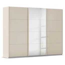 Schwebetürenschrank Rauch "Kleiderschrank Kleiderschränke Schrank Garderobe AGORDO mit Glasfront" Schränke Gr. B/H/T: 271cm x 210cm x 62cm, 3 St., beige (champagner/glas champagner) durchdachte Innenausstattung, in 4 Breiten und 2 Höhen MADE IN GERMANY