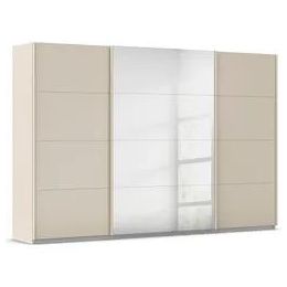 Schwebetürenschrank Rauch "Kleiderschrank Kleiderschränke Schrank Garderobe AGORDO mit Glasfront" Schränke Gr. B/H/T: 315cm x 210cm x 62cm, 3 St., beige (champagner/glas champagner) durchdachte Innenausstattung, in 4 Breiten und 2 Höhen MADE IN GERMANY