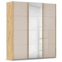 Schwebetürenschrank Rauch "Kleiderschrank Kleiderschränke Schrank Garderobe AGORDO mit Glasfront" Schränke Gr. B/H/T: 203cm x 229cm x 62cm, 3 St., beige (eiche artisan/glas champagner) durchdachte Innenausstattung, in 4 Breiten und 2 Höhen MADE IN GERMANY