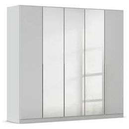 Drehtürenschrank Rauch "Kleiderschrank Kleiderschränke Schrank Garderobe AGORDO mit Glasfront" Schränke Gr. B/H/T: 226cm x 210cm x 54cm, 5 St., grau (seidengrau) durchdachte Innenausstattung, in 6 Breiten und 2 Höhen MADE IN GERMANY