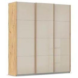 Schwebetürenschrank Rauch "Kleiderschrank Schrank Garderobe AGORDO mit Glasfront" Schränke Gr. B/H/T: 203cm x 229cm x 62cm, 3 St., beige (eiche artisan/glas champagner) durchdachte Innenausstattung, in 4 Breiten und 2 Höhen MADE IN GERMANY