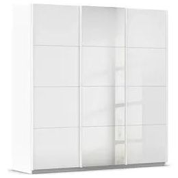 Schwebetürenschrank Rauch "Kleiderschrank Kleiderschränke Schrank Garderobe AGORDO mit Glasfront" Schränke Gr. B/H/T: 203cm x 210cm x 62cm, 3 St., weiß (alpinweiß/glas kristallweiß) durchdachte Innenausstattung, in 4 Breiten und 2 Höhen MADE IN GERMANY