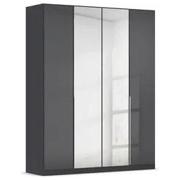 Drehtürenschrank Rauch "Kleiderschrank Kleiderschränke Schrank Garderobe AGORDO mit Glasfront" Schränke Gr. B/H/T: 181cm x 229cm x 54cm, 4 St., grau (graumetallic) durchdachte Innenausstattung, in 6 Breiten und 2 Höhen MADE IN GERMANY