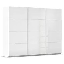 Schwebetürenschrank Rauch "Kleiderschrank Schrank Garderobe AGORDO mit Glasfront" Schränke Gr. B/H/T: 271cm x 210cm x 62cm, 3 St., weiß (alpinweiß/glas kristallweiß) durchdachte Innenausstattung, in 4 Breiten und 2 Höhen MADE IN GERMANY