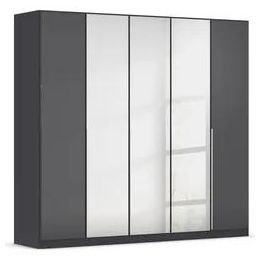 Drehtürenschrank Rauch "Kleiderschrank Kleiderschränke Schrank Garderobe AGORDO mit Glasfront" Schränke Gr. B/H/T: 226cm x 210cm x 54cm, 5 St., grau (graumetallic) durchdachte Innenausstattung, in 6 Breiten und 2 Höhen MADE IN GERMANY