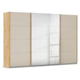 Schwebetürenschrank Rauch "Kleiderschrank Kleiderschränke Schrank Garderobe AGORDO mit Glasfront" Schränke Gr. B/H/T: 315cm x 210cm x 62cm, 3 St., beige (eiche artisan/glas champagner) durchdachte Innenausstattung, in 4 Breiten und 2 Höhen MADE IN GERMANY