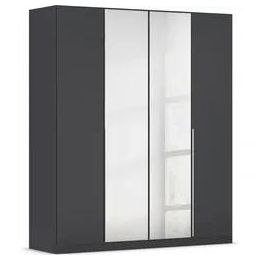 Drehtürenschrank Rauch "Kleiderschrank Schrank Garderobe AGORDO mit Dekor- oder Hochglanzfront" Schränke Gr. B/H/T: 181cm x 210cm x 54cm, 4 St., grau (graumetallic) durchdachte Innenausstattung, in 6 Breiten und 2 Höhen MADE IN GERMANY