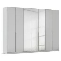 Drehtürenschrank Rauch "Kleiderschrank Kleiderschränke Schrank Garderobe AGORDO mit Glasfront" Schränke Gr. B/H/T: 315 cm x 229 cm x 54 cm, 7 St., grau (seidengrau) durchdachte Innenausstattung, in 6 Breiten und 2 Höhen MADE IN GERMANY