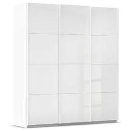 Schwebetürenschrank Rauch "Kleiderschrank Schrank Garderobe AGORDO mit Glasfront" Schränke Gr. B/H/T: 203cm x 229cm x 62cm, 3 St., weiß (alpinweiß/glas kristallweiß) durchdachte Innenausstattung, in 4 Breiten und 2 Höhen MADE IN GERMANY