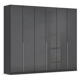 Drehtürenschrank Rauch "Kleiderschrank Kleiderschränke Schrank Garderobe AGORDO mit Glasfront" Schränke Gr. B/H/T: 271 cm x 229 cm x 54 cm, 6 St., grau (graumetallic) durchdachte Innenausstattung, in 6 Breiten und 2 Höhen MADE IN GERMANY