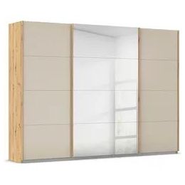 Schwebetürenschrank Rauch "Kleiderschrank Kleiderschränke Schrank Garderobe AGORDO mit Glasfront" Schränke Gr. B/H/T: 315cm x 229cm x 62cm, 3 St., beige (eiche artisan/glas champagner) durchdachte Innenausstattung, in 4 Breiten und 2 Höhen MADE IN GERMANY