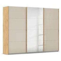 Schwebetürenschrank Rauch "Kleiderschrank Kleiderschränke Schrank Garderobe AGORDO mit Glasfront" Schränke Gr. B/H/T: 271cm x 210cm x 62cm, 3 St., beige (eiche artisan/glas champagner) durchdachte Innenausstattung, in 4 Breiten und 2 Höhen MADE IN GERMANY