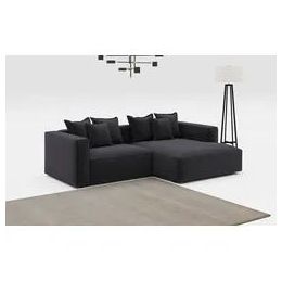 Ecksofa Inosign "L-Form" Sofas Gr. B/H: 284cm x 72cm, Struktur fein, Recamiere rechts, schwarz