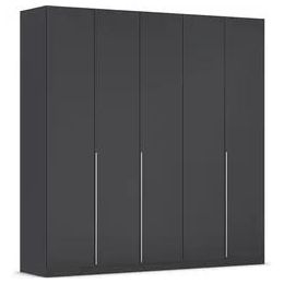 Drehtürenschrank Rauch "Kleiderschrank Schrank Garderobe AGORDO mit Dekor- oder Hochglanzfront" Schränke Gr. B/H/T: 226 cm x 229 cm x 54 cm, 5 St., grau (graumetallic) durchdachte Innenausstattung, in 6 Breiten und 2 Höhen MADE IN GERMANY