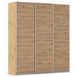 Schwebetürenschrank Rauch "Kleiderschrank Schrank Garderobe AGORDO mit Dekor- oder Hochglanzfront" Schränke Gr. B/H/T: 203cm x 229cm x 62cm, 3 St., braun (eiche artisan) durchdachte Innenausstattung, in 4 Breiten und 2 Höhen MADE IN GERMANY