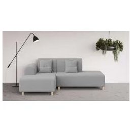 Ecksofa Inosign "Suyala" Sofas Gr. B/H/T: 258cm x 85cm x 168cm, Struktur, Recamiere links, ohne Hocker, grau L-Form mit Hocker