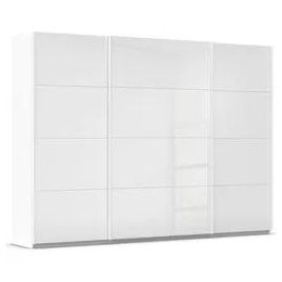 Schwebetürenschrank Rauch "Kleiderschrank Schrank Garderobe AGORDO mit Glasfront" Schränke Gr. B/H/T: 315cm x 229cm x 62cm, 3 St., weiß (alpinweiß/glas kristallweiß) durchdachte Innenausstattung, in 4 Breiten und 2 Höhen MADE IN GERMANY